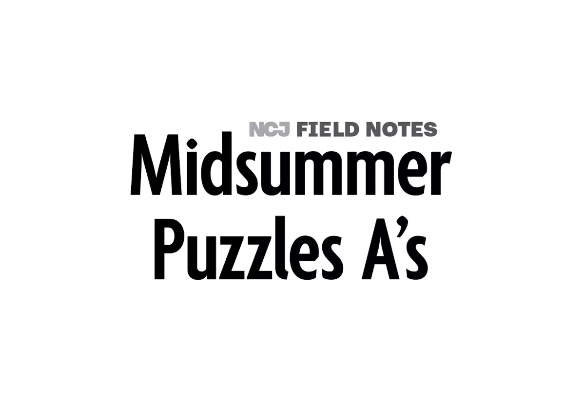 Midsummer Puzzles ANSWERS